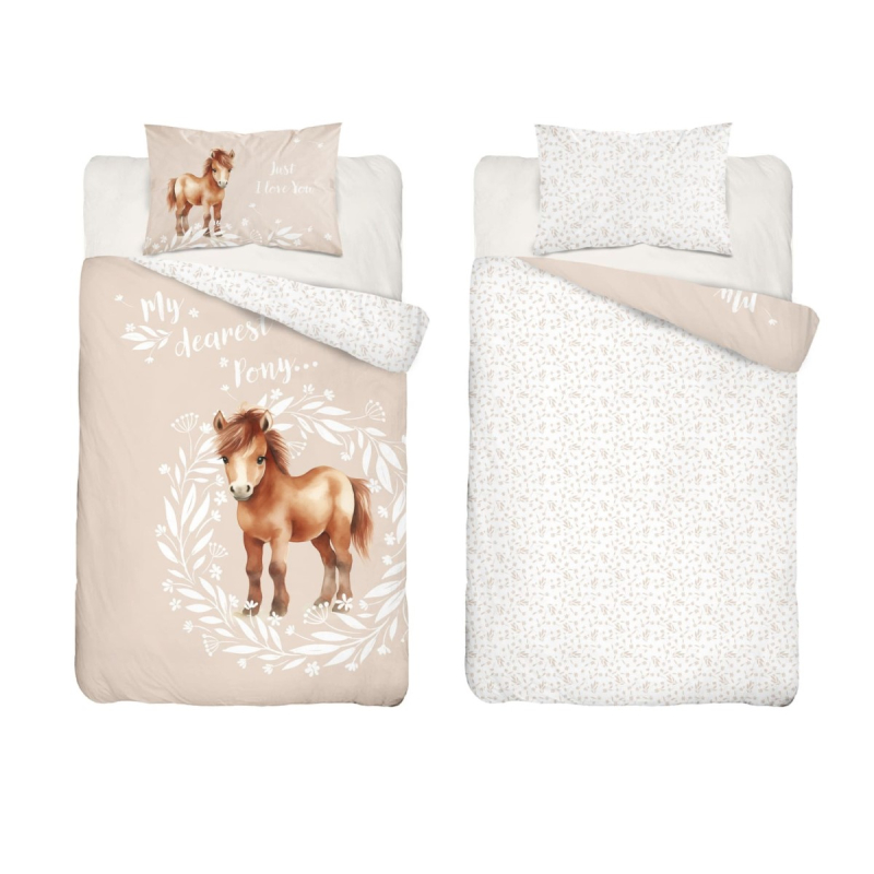 Bež posteljnina PONY Play dearest Pony , 120x90 cm