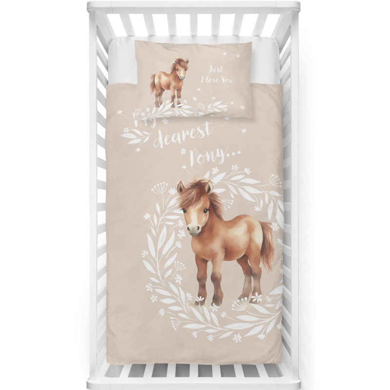 Bež posteljnina PONY Play dearest Pony , 120x90 cm